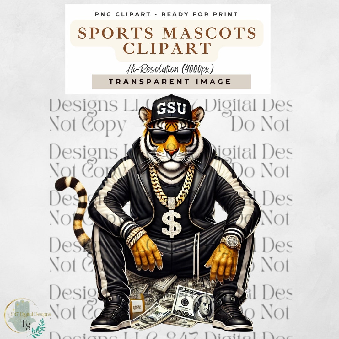 Sports Swag Tiger Hip Hop Tiger Clipart Basketball Football Game Day ...