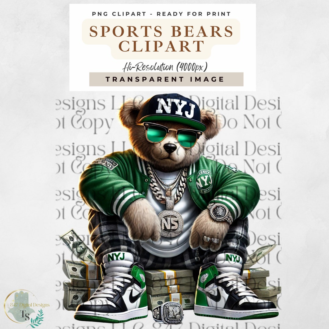 Sports Swag Bear Hip Hop Teddy Bear PNG Clipart Football Shirt Football ...