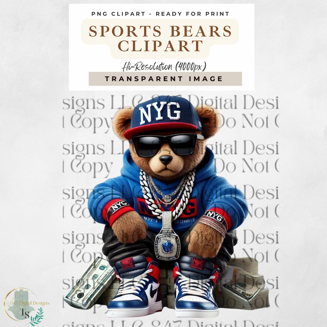 Sports Swag Bear Hip Hop Teddy Bear PNG Clipart Football Shirt Football ...