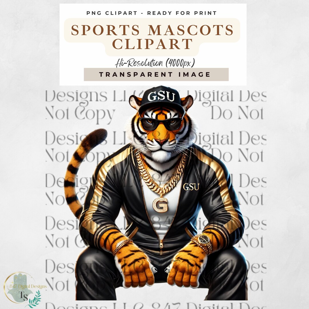 Sports Swag Tiger Hip Hop Tiger Clipart Basketball Football Game Day ...