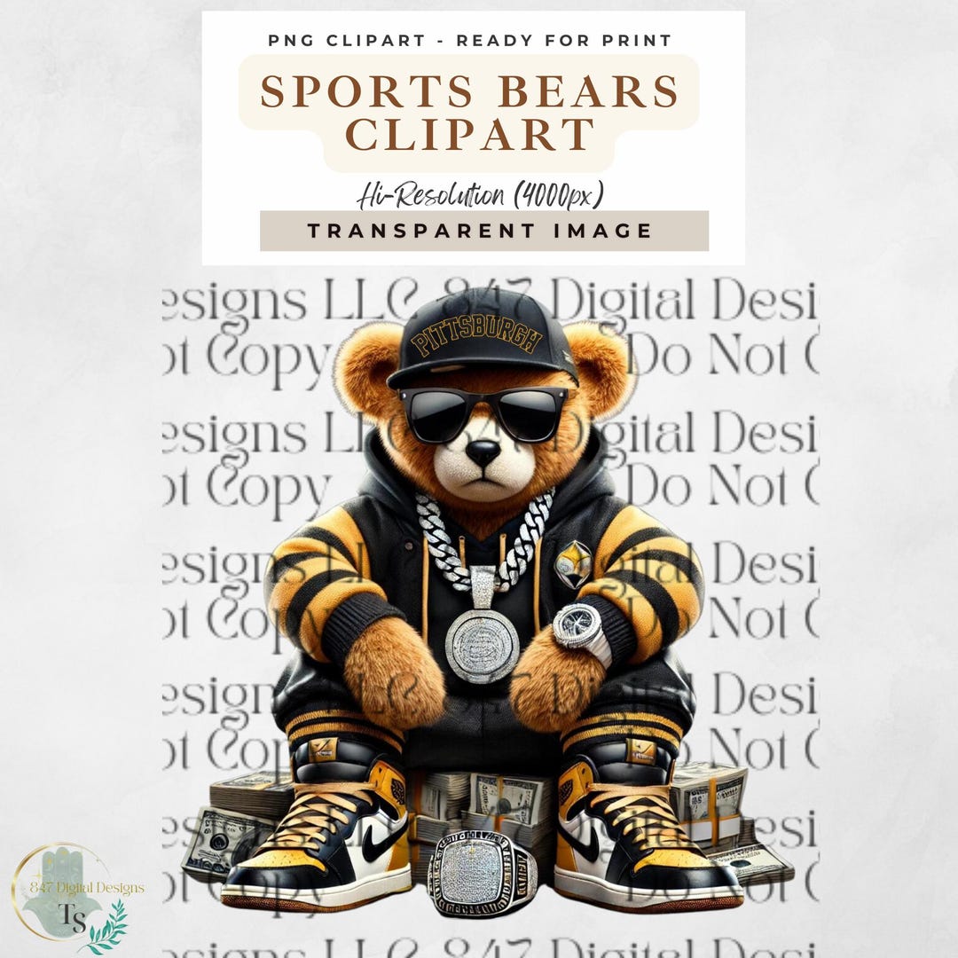 Sports Swag Bear Hip Hop Teddy Bear PNG Clipart Football Shirt Football ...