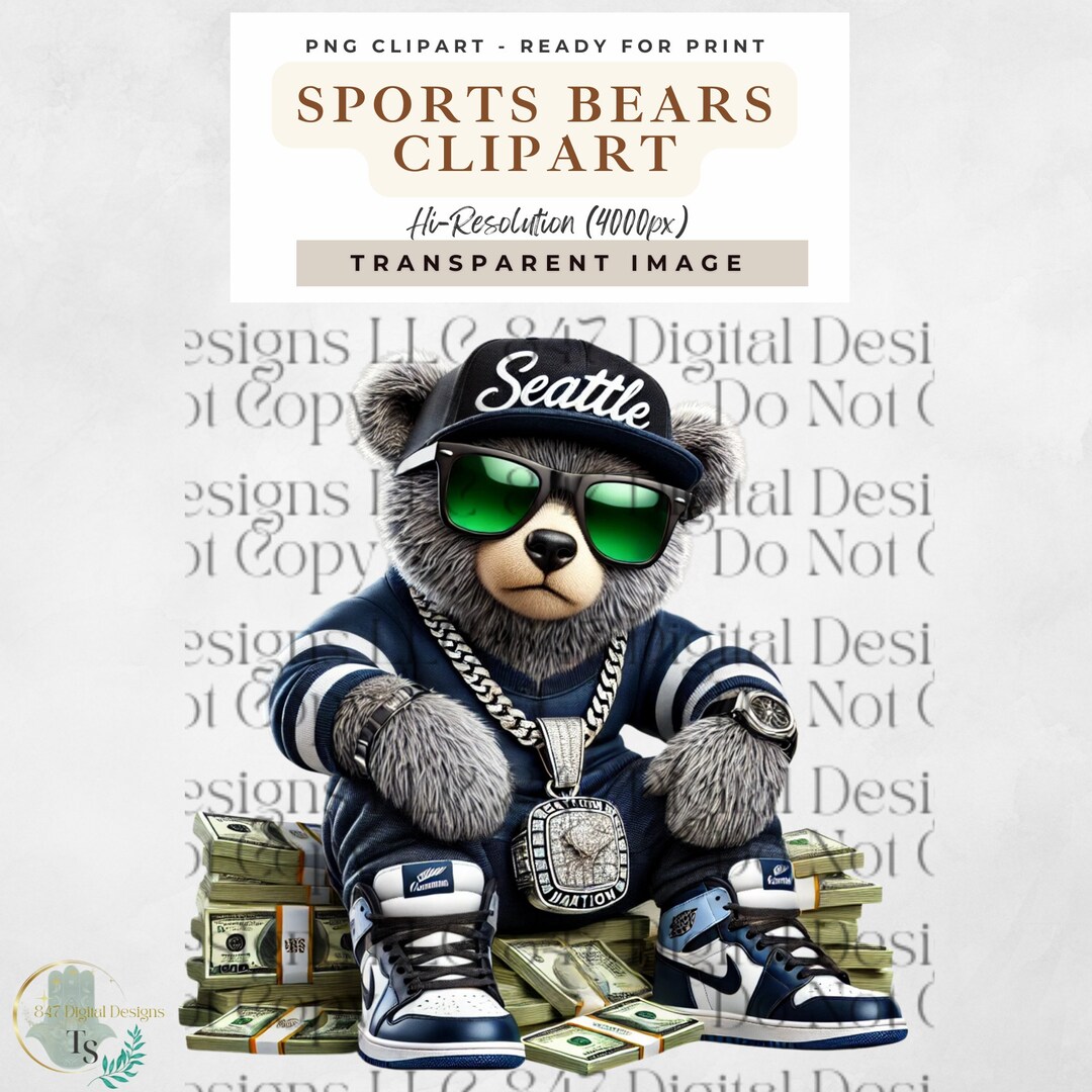 Sports Swag Bear Hip Hop Teddy Bear PNG Clipart Football Shirt Football ...