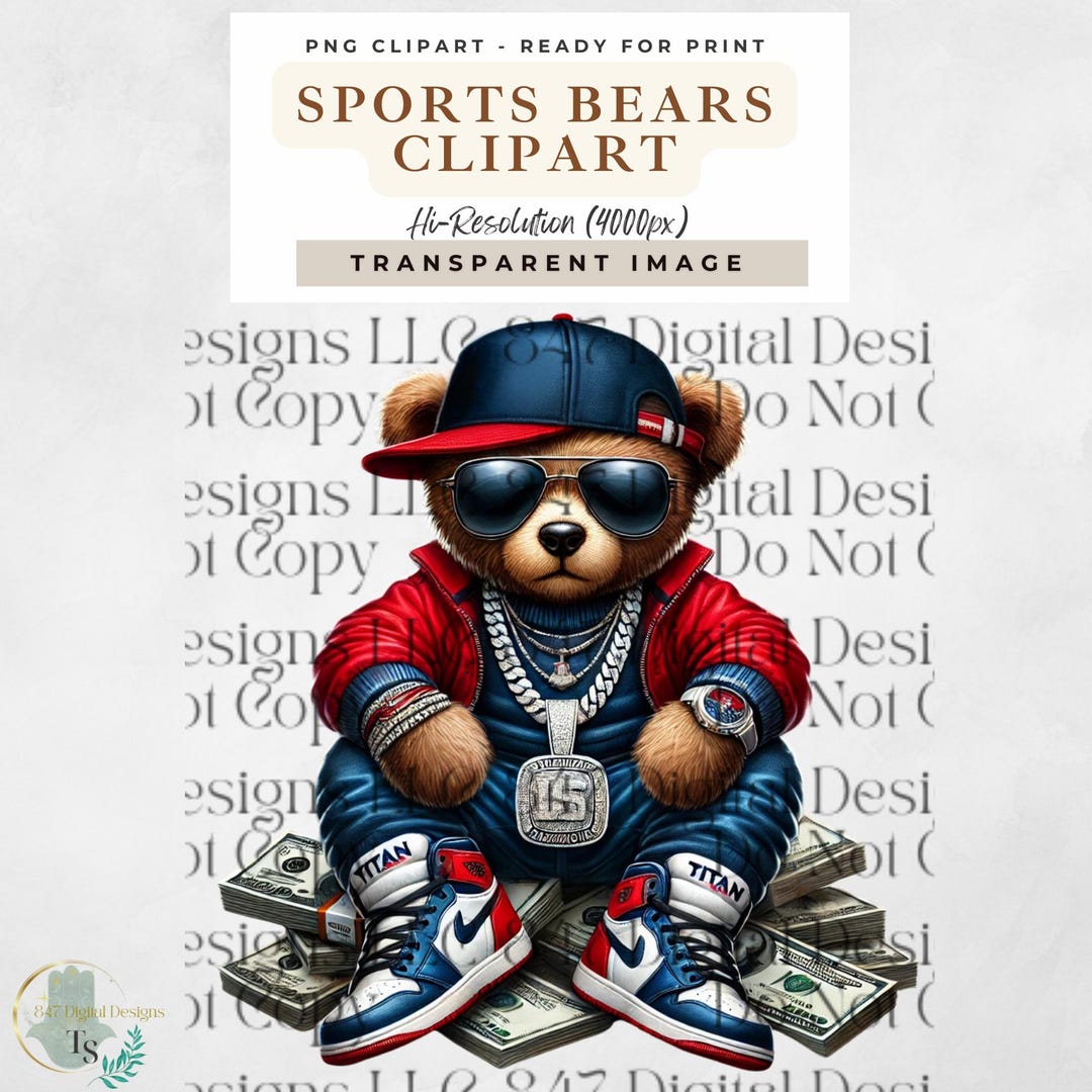 Sports Swag Bear Hip Hop Teddy Bear PNG Clipart Football Shirt Football ...