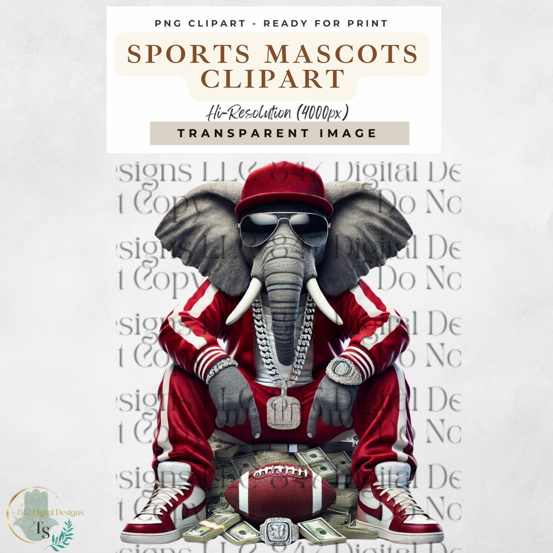 Sports Elephant Swag Hip Hop Elephant PNG Basketball Design Football ...