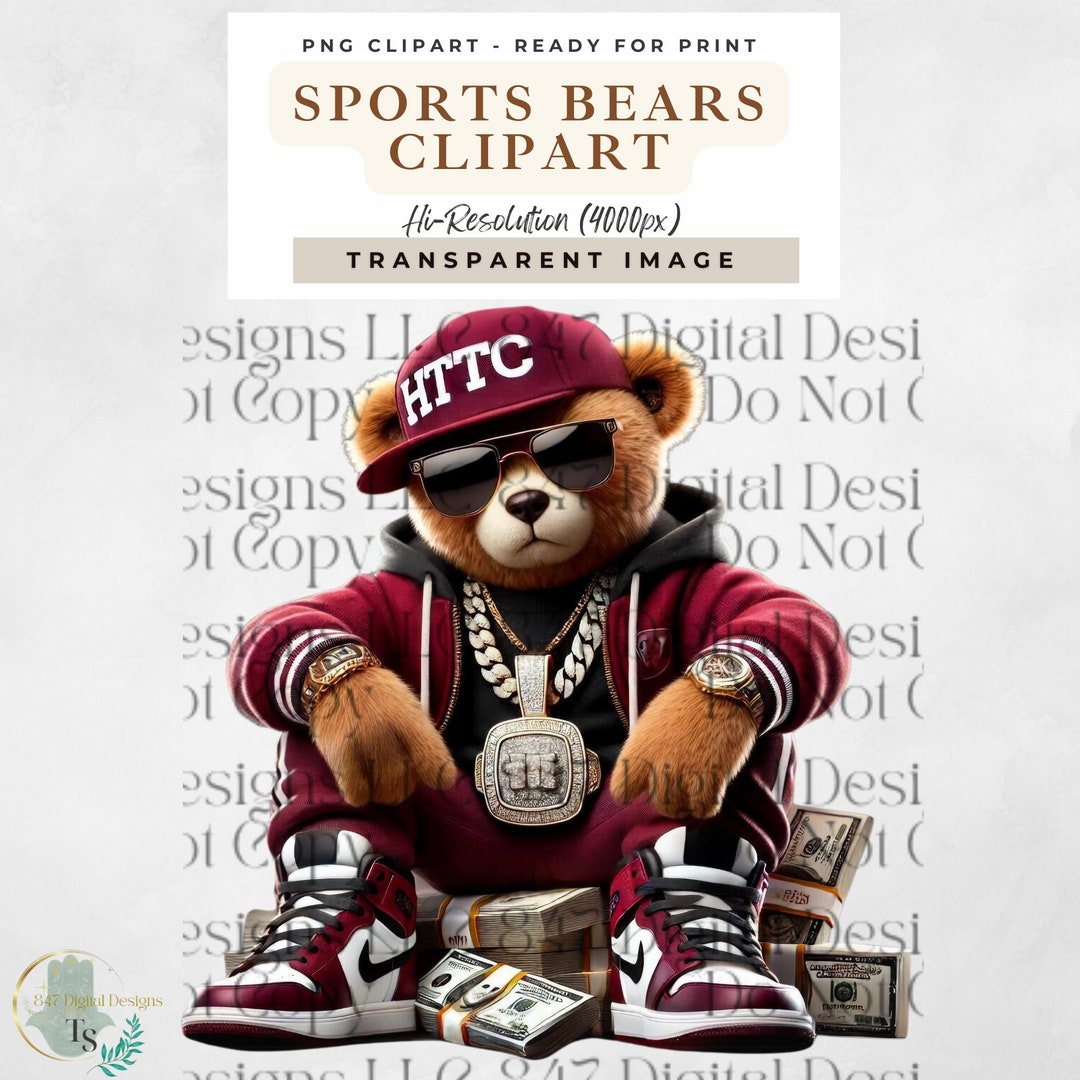 Sports Swag Bear Hip Hop Teddy Bear PNG Clipart Football Shirt Football ...