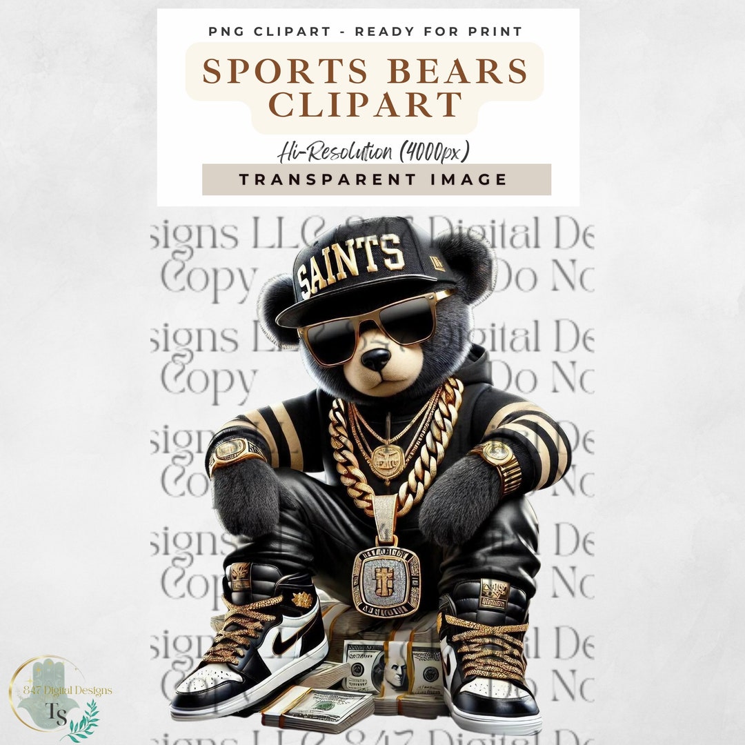 Sports Swag Bear Hip Hop Teddy Bear PNG Clipart Football Shirt Football ...