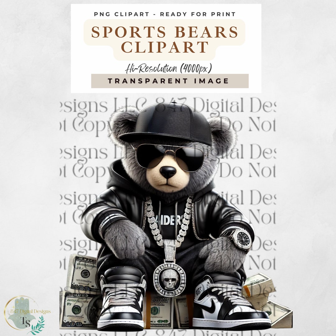 Sports Swag Bear Hip Hop Teddy Bear PNG Clipart Football Shirt Football ...