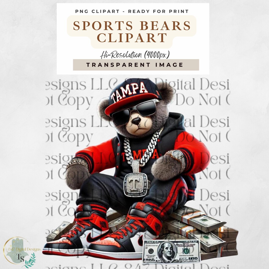 Sports Swag Bear Hip Hop Teddy Bear PNG Clipart Football Shirt Football ...