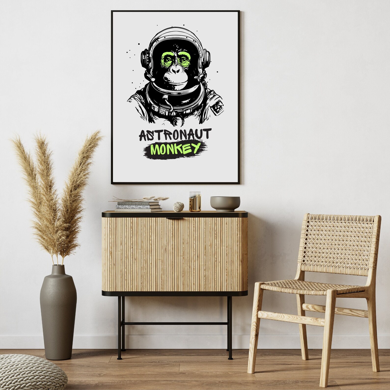 Astronaut Monkey, Space, Digital Print, Monkey Wall Art, Monkey Digital ...