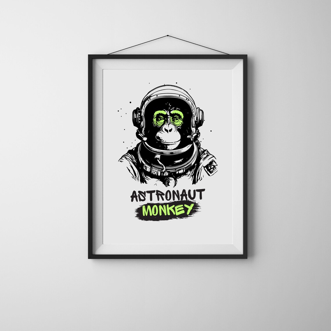Astronaut Monkey, Space, Digital Print, Monkey Wall Art, Monkey Digital ...