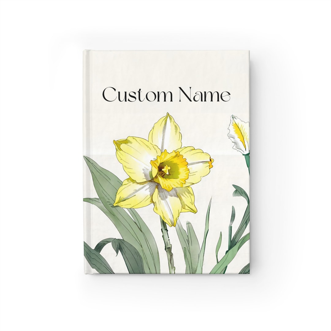 Birth Flower Journal, Birth Month Flower, Personalized Journal ...