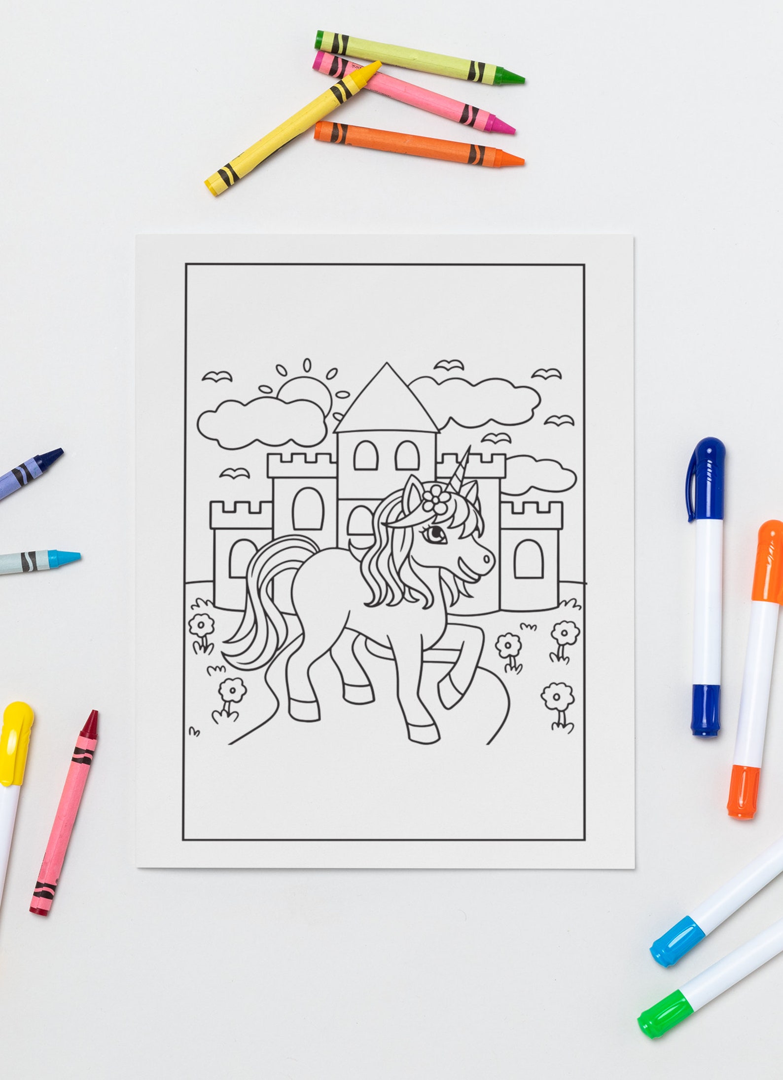 Unicorn Coloring Book for Kids, Printable Girls Coloring Pages, Toddler ...