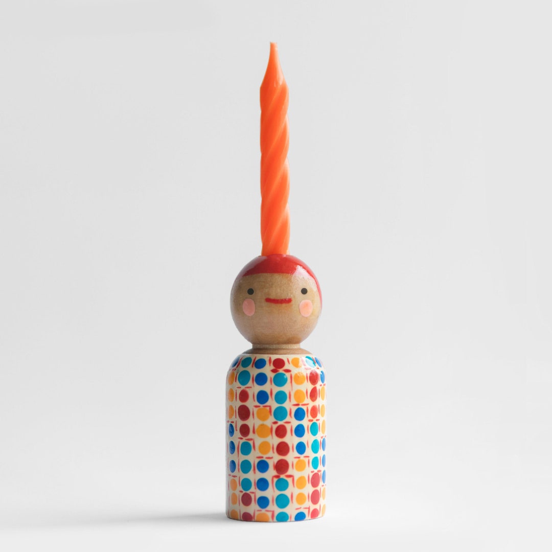 Birthday Candle Holder, Peg Doll Cake Topper, Custom Cupcake Topper ...