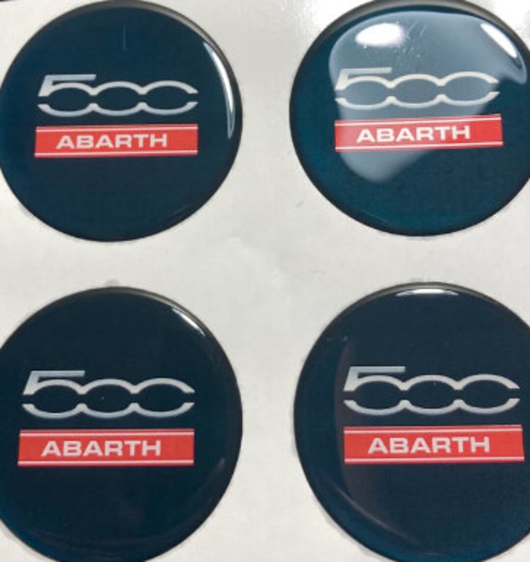 4 Models High Quality Set of Four Silicone Stickers Logo Fiat 500 ...