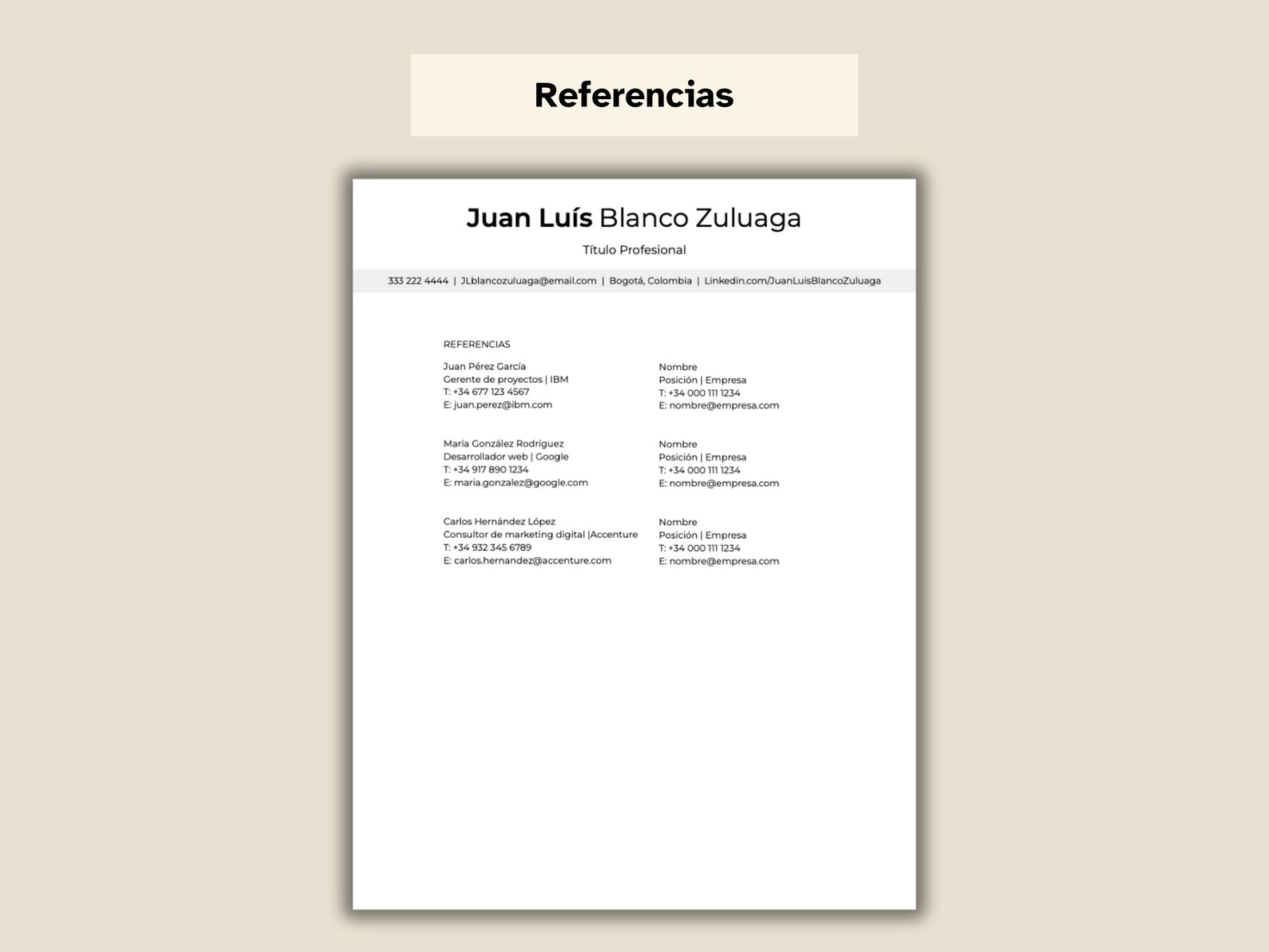 Currículum Vitae Template Currículum Word Curriculum Templates CV ...