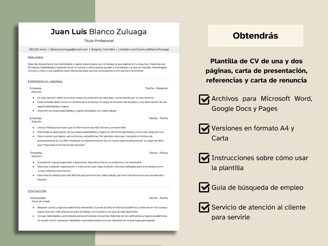 Currículum Vitae Template Currículum Word Curriculum Templates CV ...