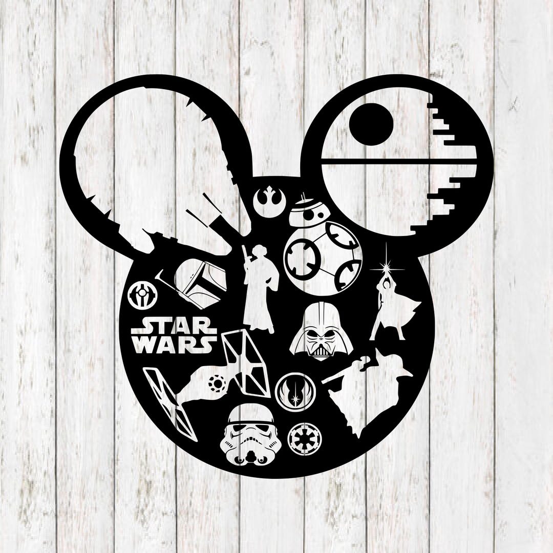 Mouse Svg, Star Wars Svg, Mouse Head Svg, Vinyl Cut File, Svg, Pdf, Jpg ...