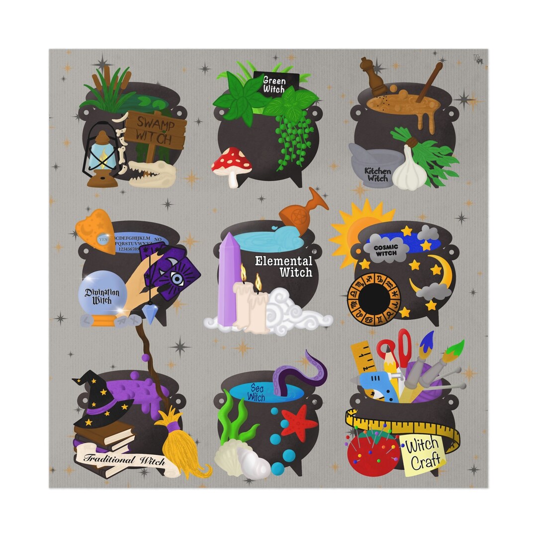 Witch Cauldrons 8x8 Poster - Etsy