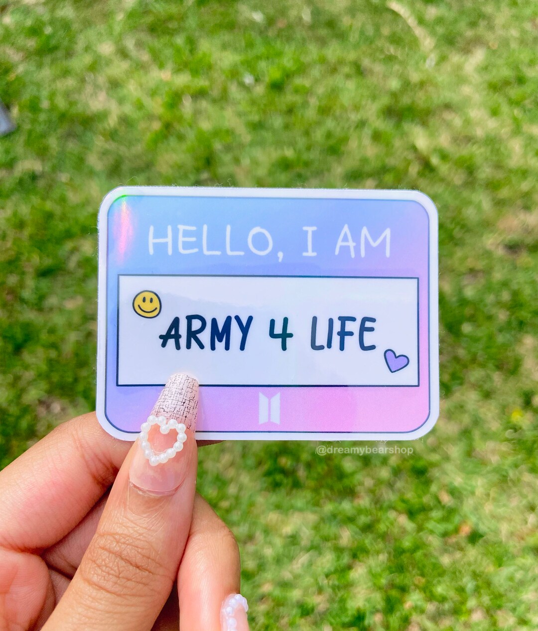 BTS Hello I Am Sticker, BTS Army Vinyl Sticker, Holographic, Waterproof ...
