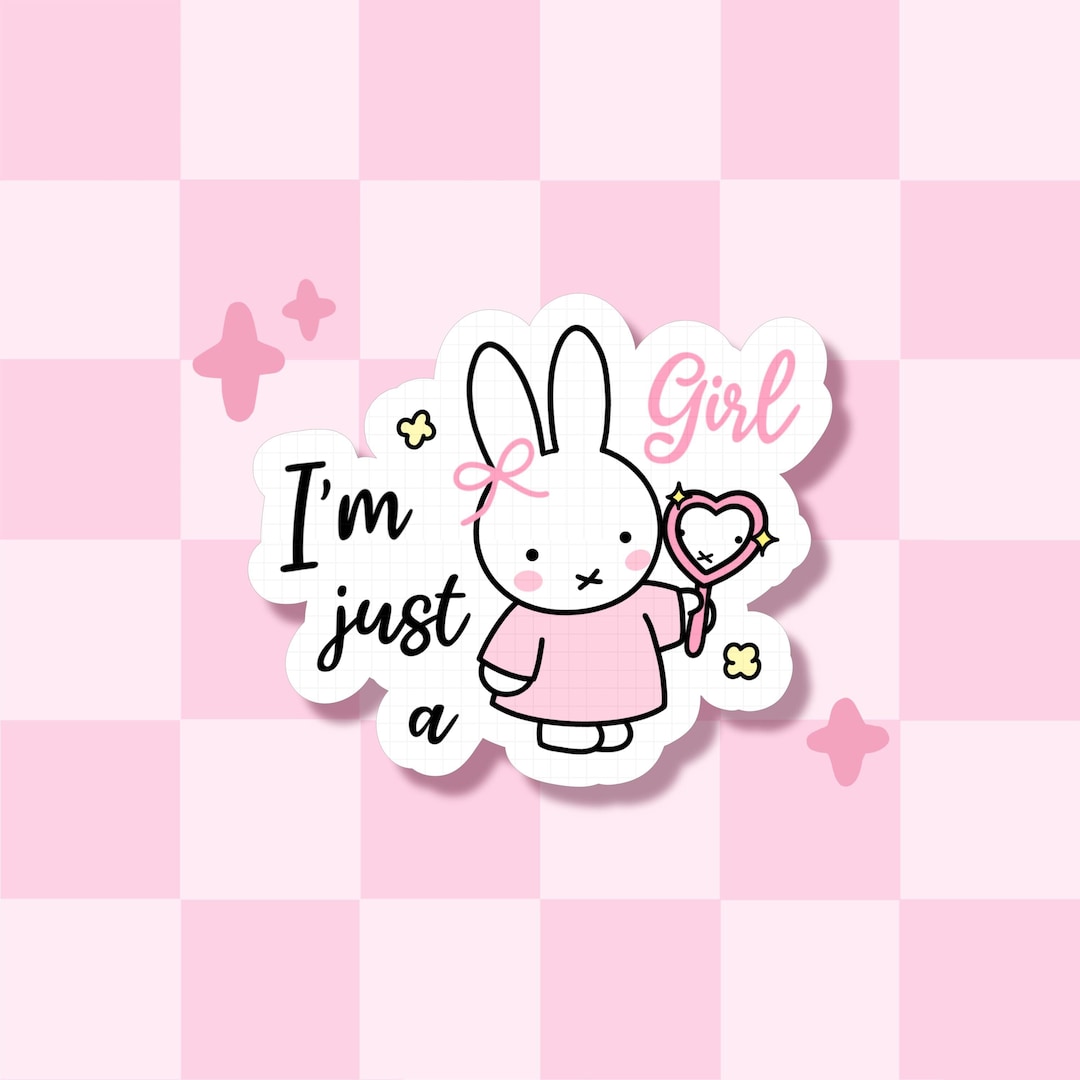 I’m Just a Girl Miffy Sticker | Miffy Vinyl Decal | Coquette Sticker ...