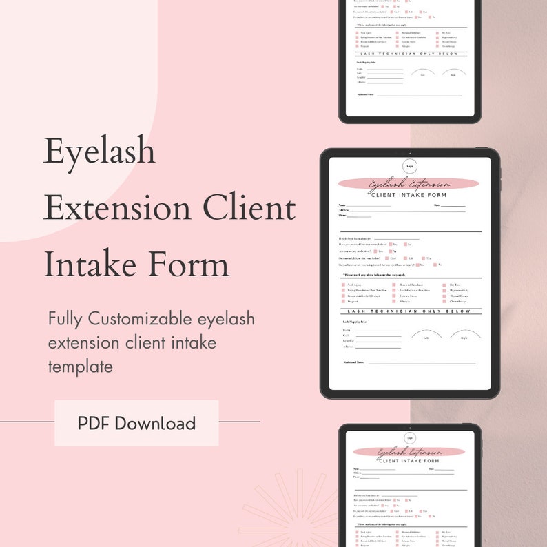 Lash Extension Client Intake Form Canva Template PDF Editable Lash ...
