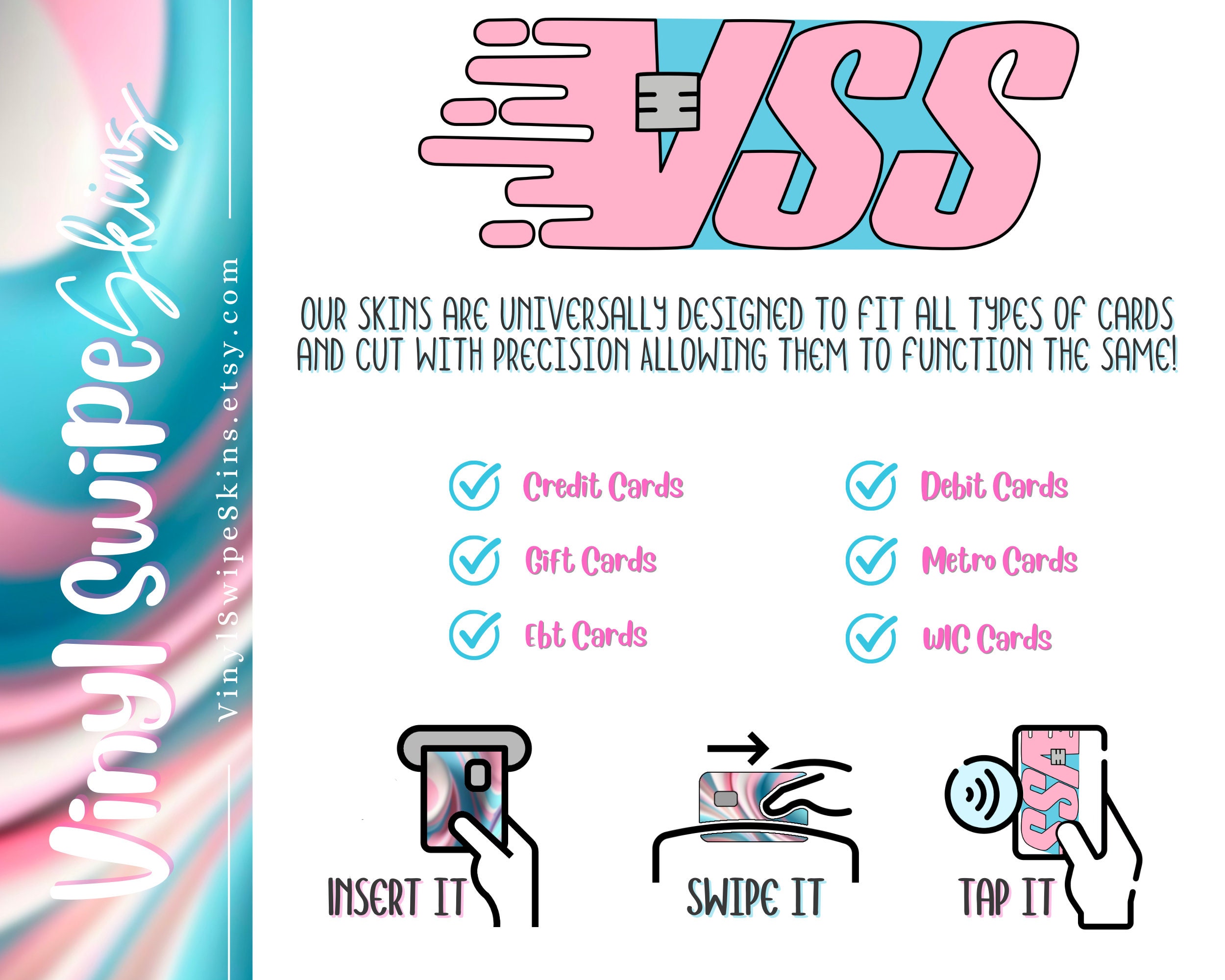 Card Sticker Card Skin Card Wrap Fits All Cards Customizable Card ...