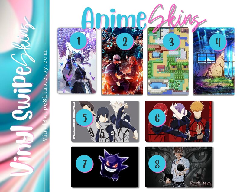 Anime Card Skins-anime Card Covers-anime Debit Cards-anime Credit Cards ...