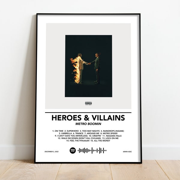 Metro Boomin Heroes and Villains Album Cover Poster - Etsy