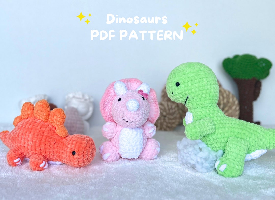 Dinosaur Crochet Pattern, Dinosaur Plush Pattern, Dinosaur Amigurumi, Beginner Amigurumi, PDF ...