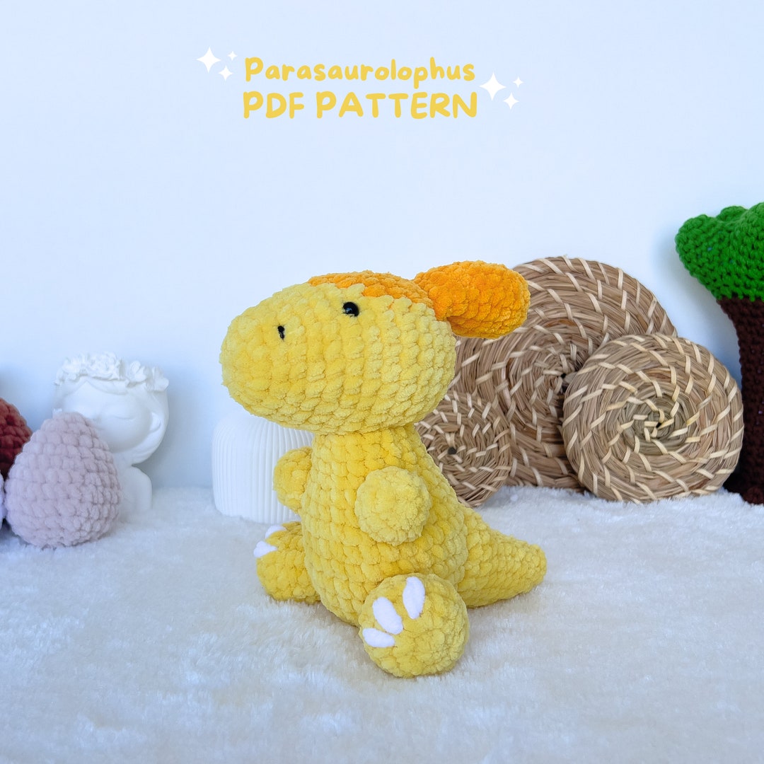 Dinosaur Crochet Pattern, Parasaurolophus Crochet, Dinosaur Plush Pattern, Dinosaur Amigurumi ...