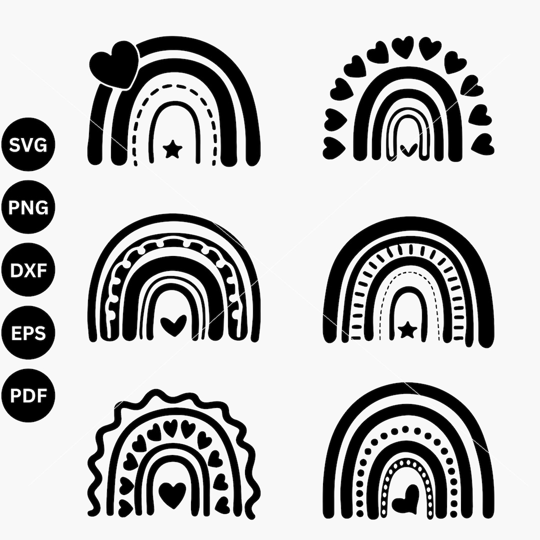Rainbow SVG Bundle, Boho Rainbow Svg, Cute Rainbow Svg, Rainbow Svg Cut ...