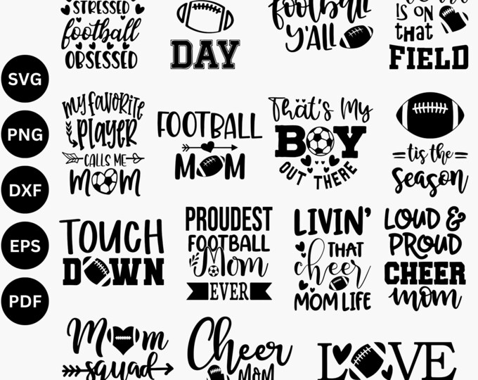 Football Mom SVG Bundle, Funny Mom SVG, Mother's Day Svg, Mom Svg ...