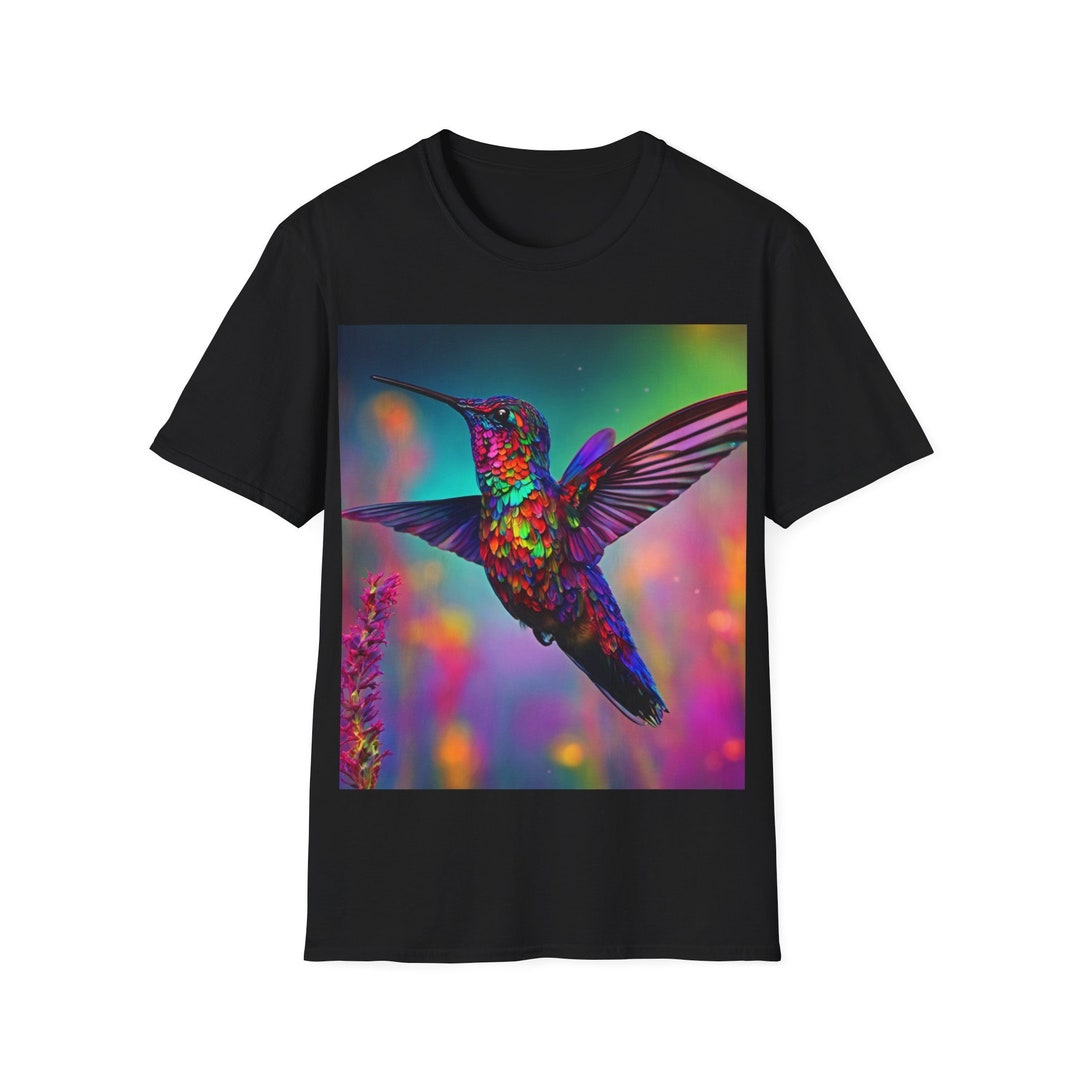 A Hummingbird in Psychedelic Colors Unisex T-shirt - Etsy