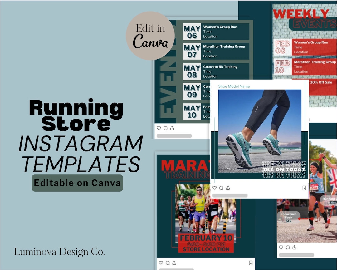 Running Store Instagram Template | Sporting Goods Store Social Media ...