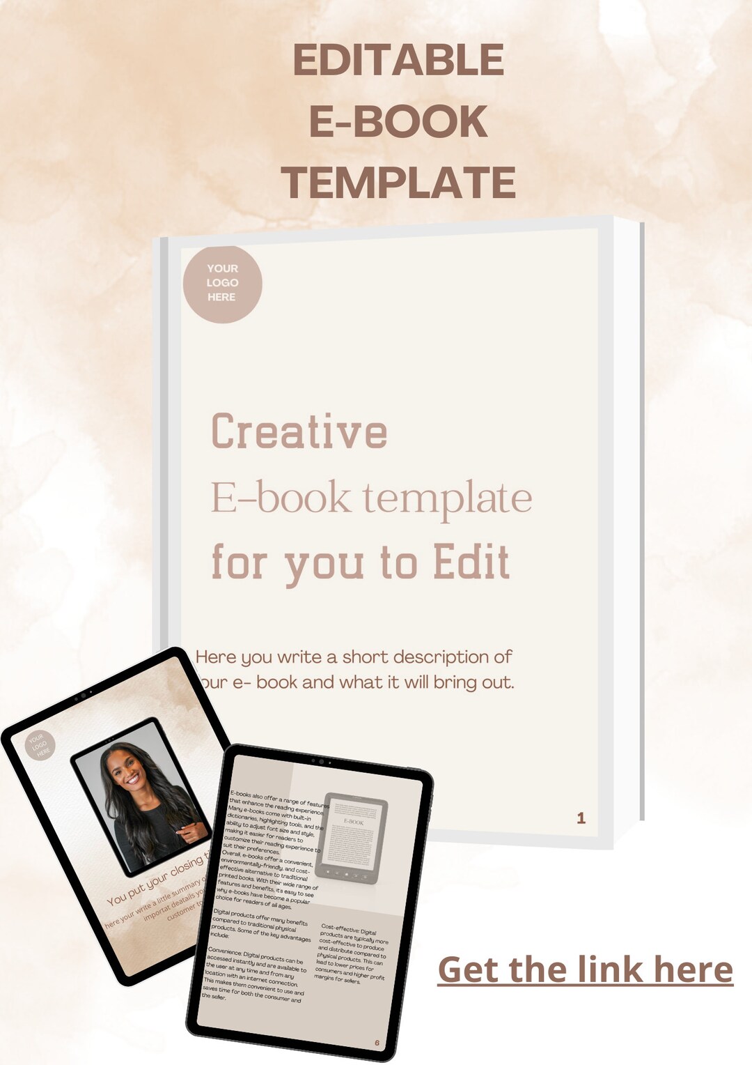 EDITABLE E Book Template - Etsy