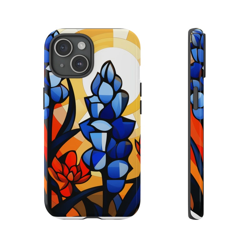 Bluebonnett Stained Glass Bauhaus Style Texas Sunset Tough Cases - Etsy