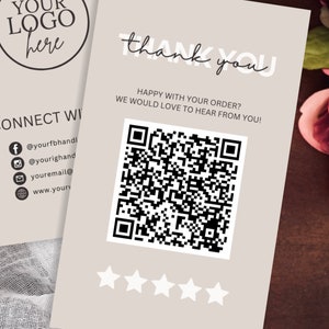 Editable Thank You for Your Business Card, Printable Google Review Card ...