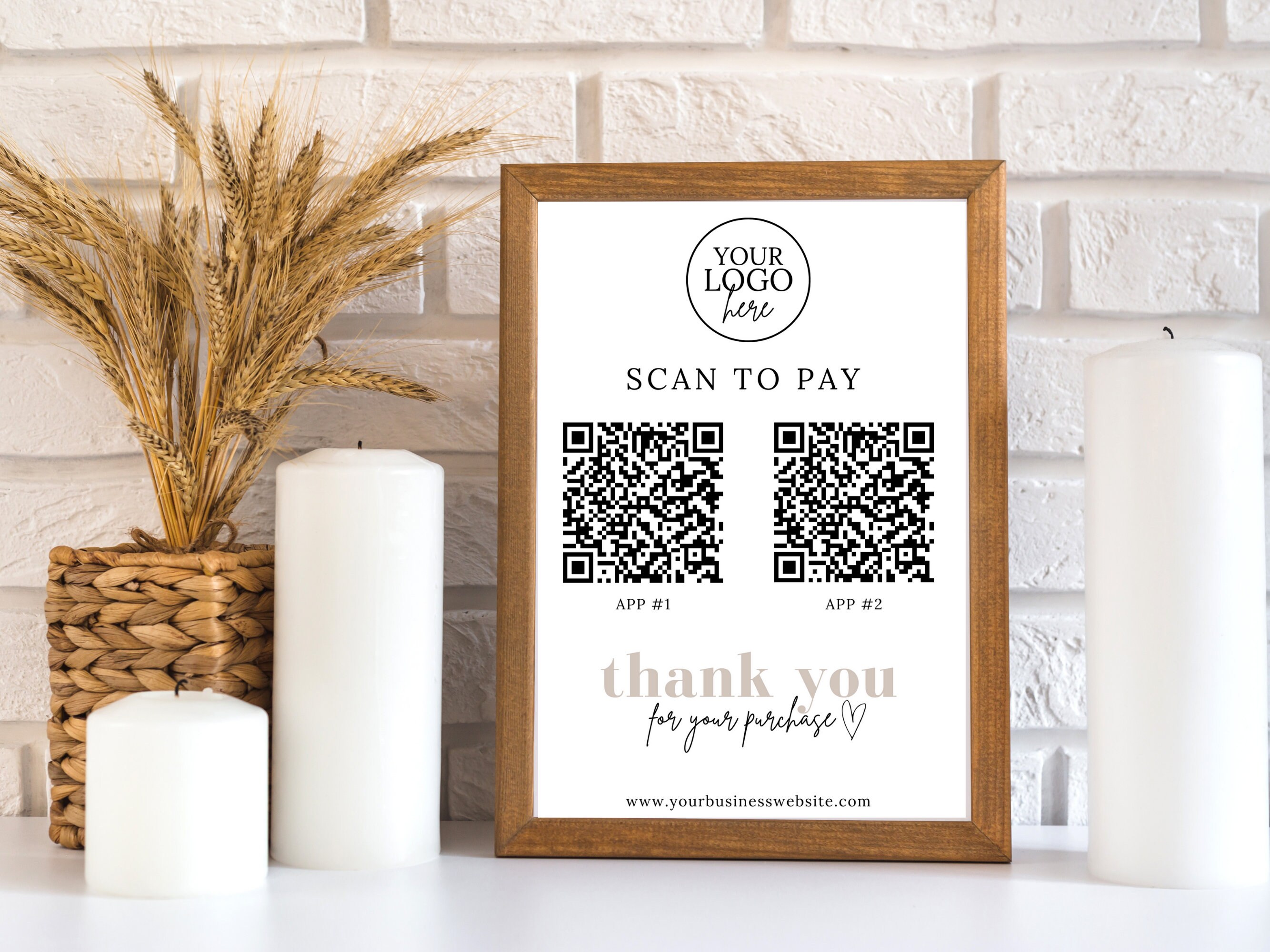 Scan to Pay QR Code Sign, Editable Canva Template, Small Business Scan to Pay Template, Venmo QR ...