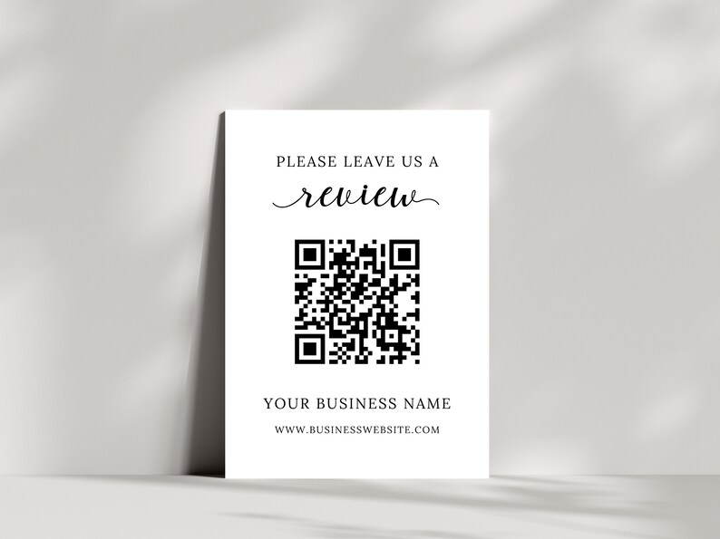 Google Review QR Code Sign, Leave a Review Sign, Custom QR Code for ...