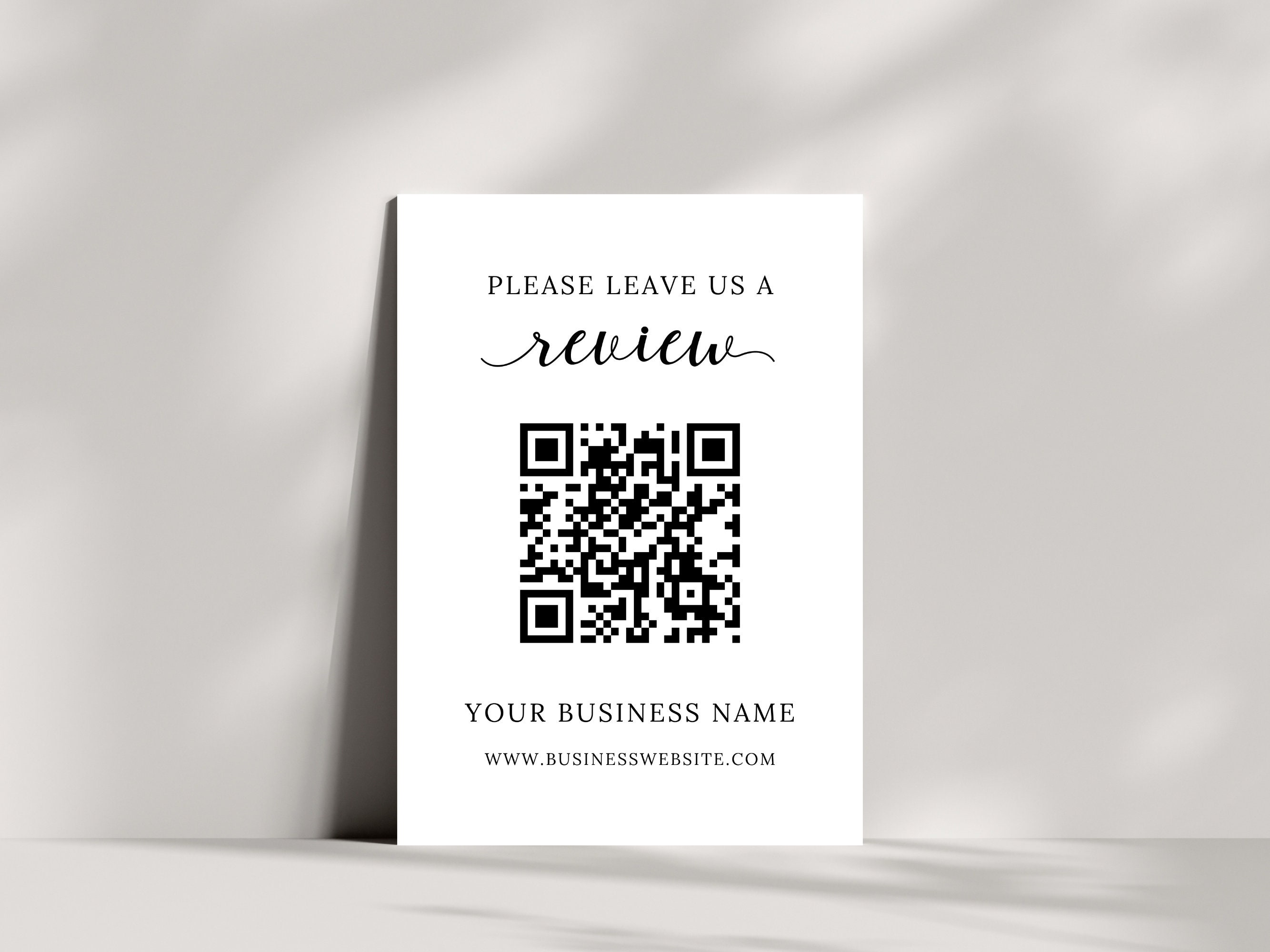 Google Review QR Code Sign, Leave a Review Sign, Custom QR Code for ...