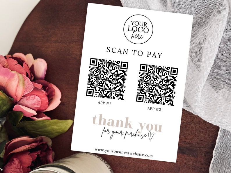 Printable Scan to Pay QR Code Sign, Custom Business Sign for Payments ...