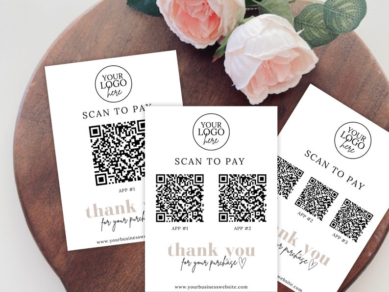 Printable Scan to Pay QR Code Sign, Custom Business Sign for Payments ...