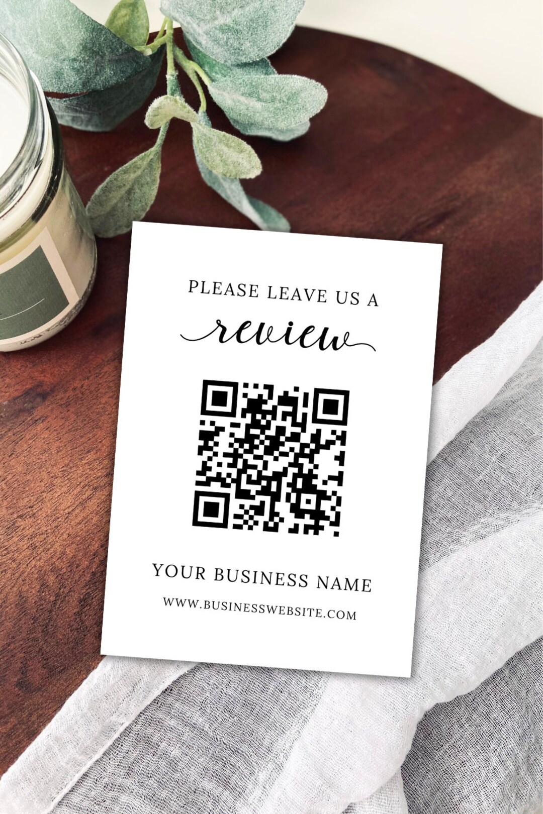Google Review QR Code Sign, Leave a Review Sign, Custom QR Code for ...