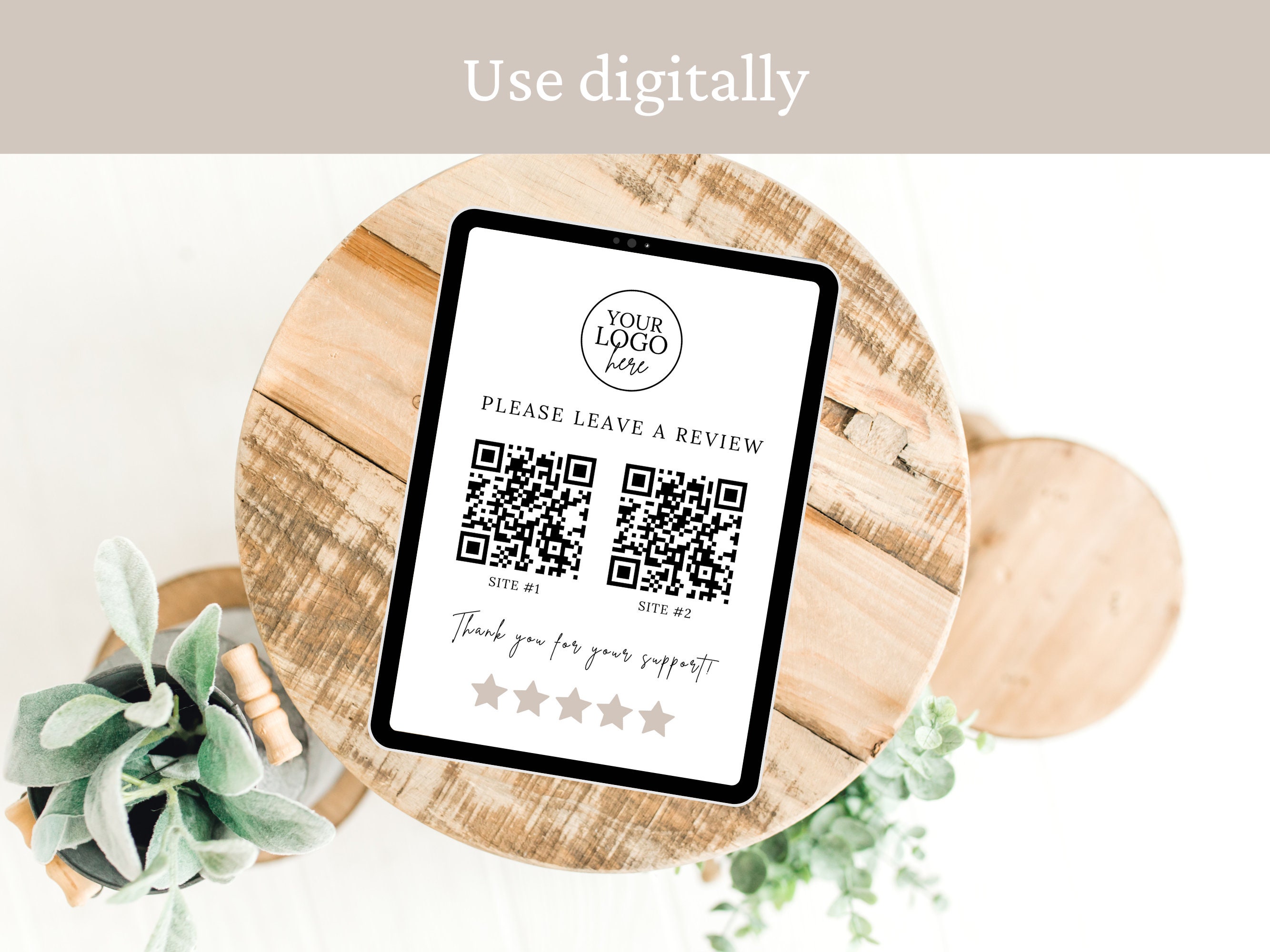 QR Code Google Review Cards, Leave a Review Sign, Small Business Thank ...