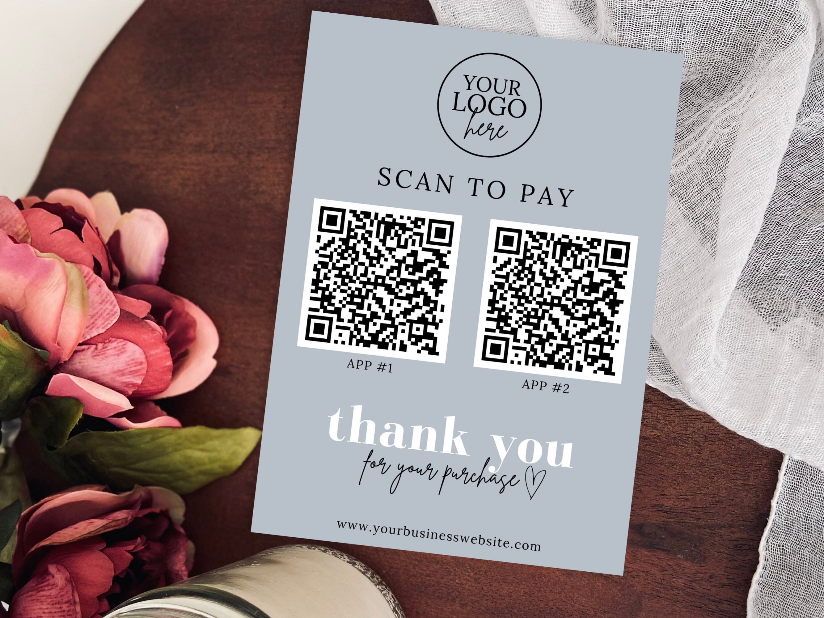 Editable Scan to Pay QR Code Sign, Printable Canva Template, Business ...