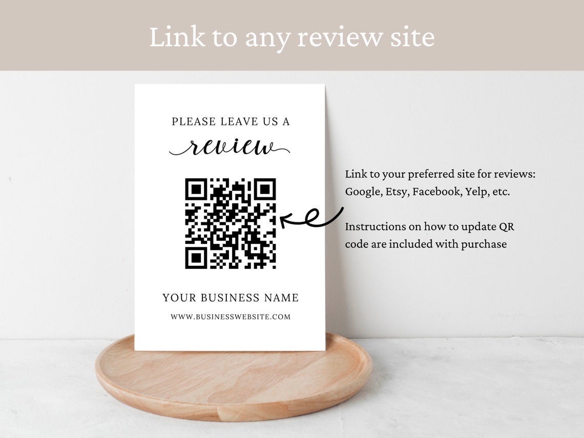 Google Review QR Code Sign, Leave a Review Sign, Custom QR Code for ...