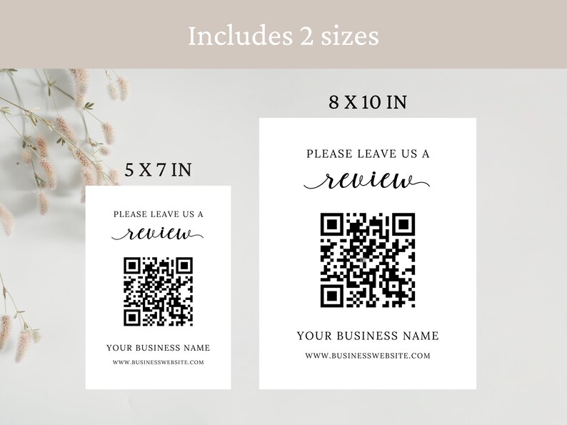 Google Review QR Code Sign, Leave a Review Sign, Custom QR Code for ...