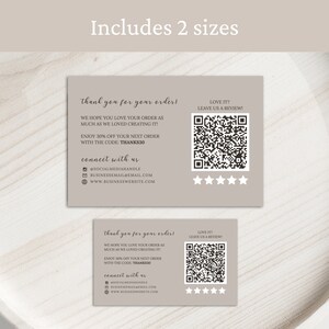 Editable QR Code Google Review Cards or Etsy Review Cards, Small ...