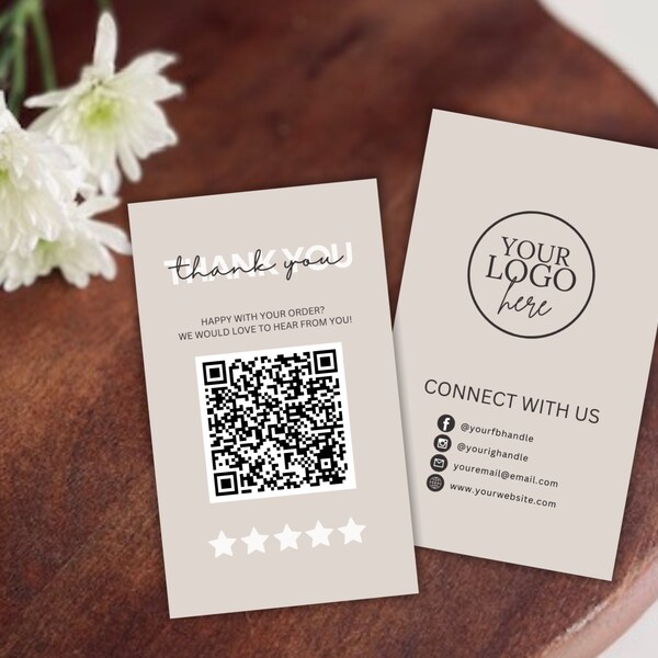 Leave Us a Review Business Card Template Qr Code - Etsy New Zealand