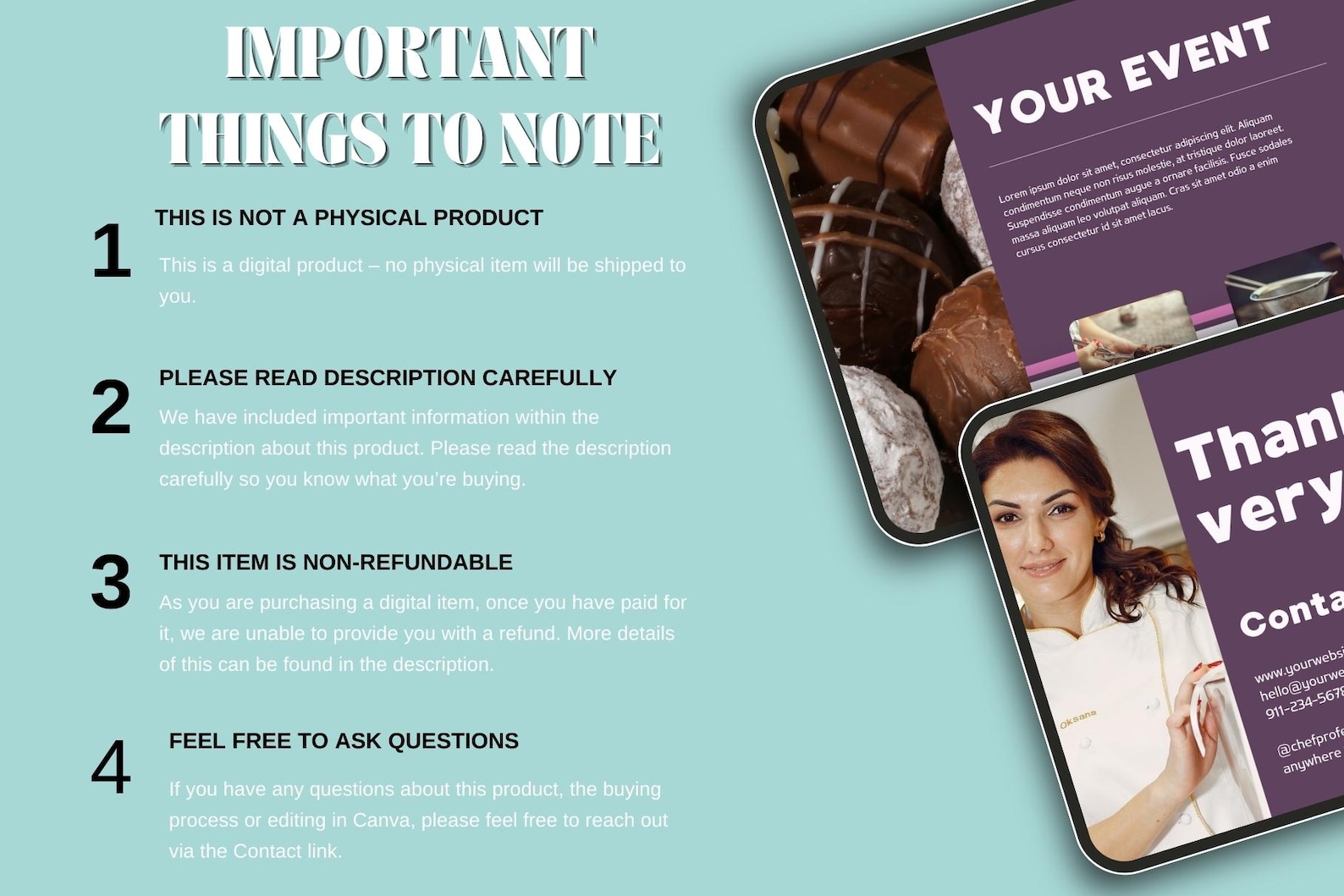 Professional Pastry Chef Portfolio Template | Portfolio Template Canva ...